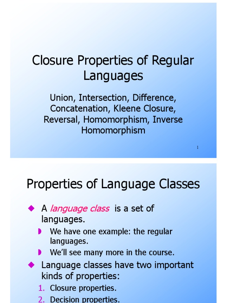 Closure Properties | PDF | Syntax (Logic) | Metalogic