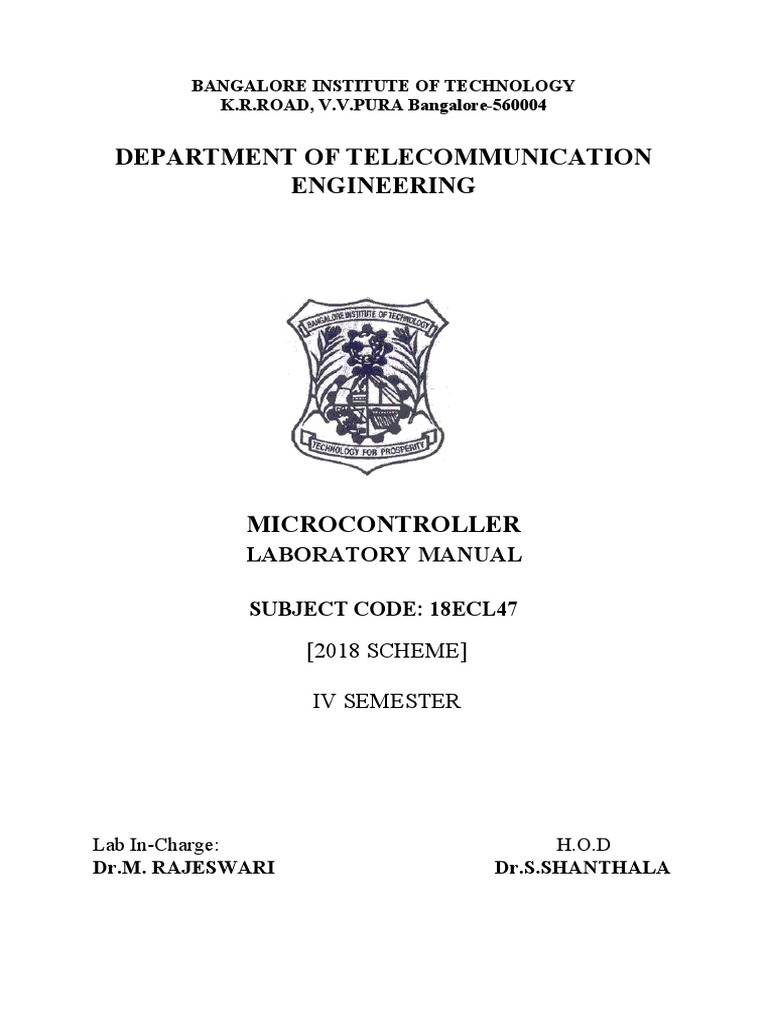 Microcontroller Manual | PDF | Assembly Language | Engineering