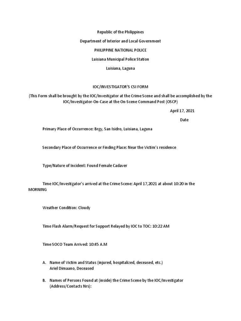 30 - IOC CSI Form | PDF | Sexual Violence | Aggression