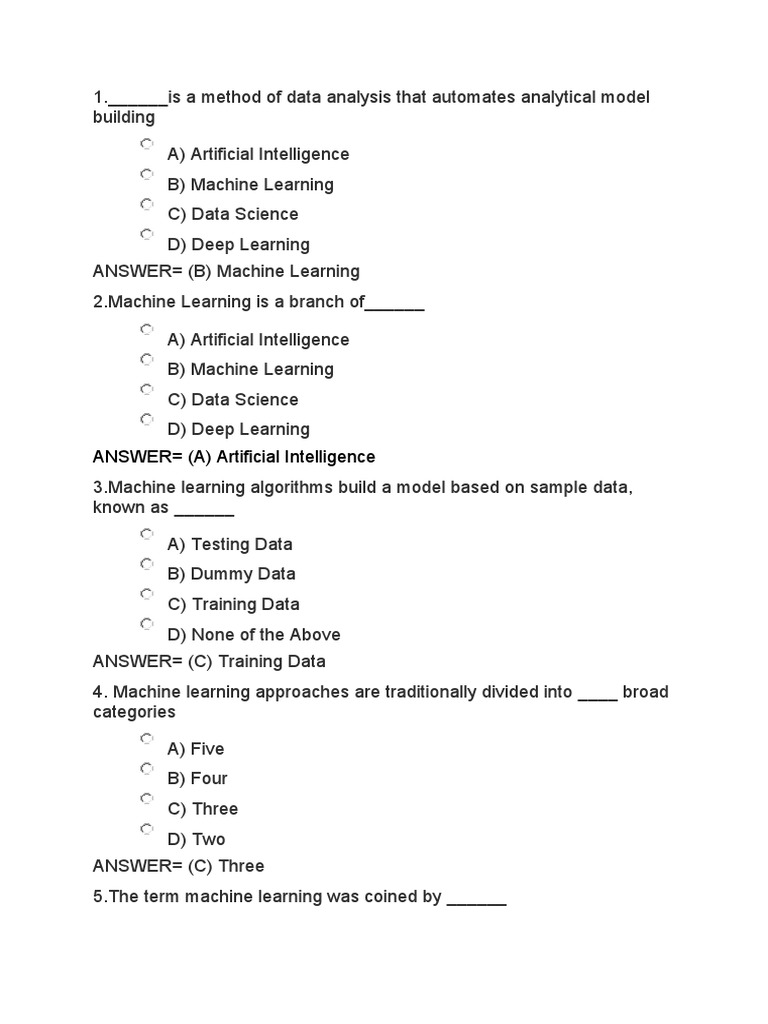 Machine Learning Imp Questions | PDF | Artificial Neural Network ...