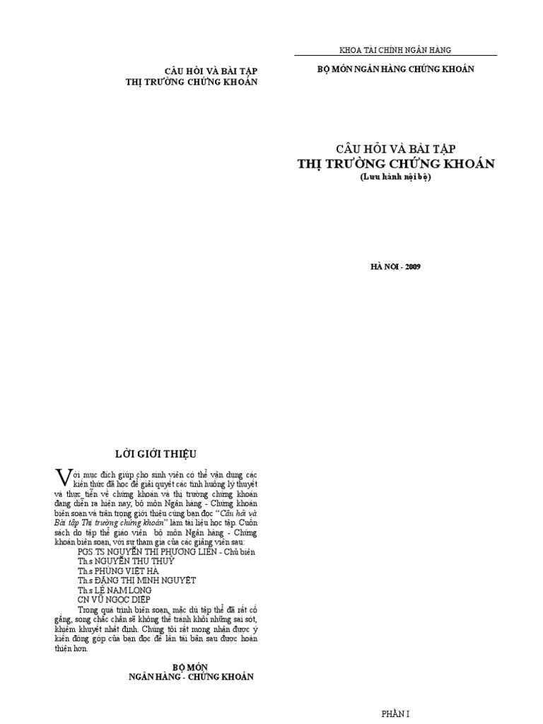 Bai - Tap - TTCK (Chinh Sua) | PDF