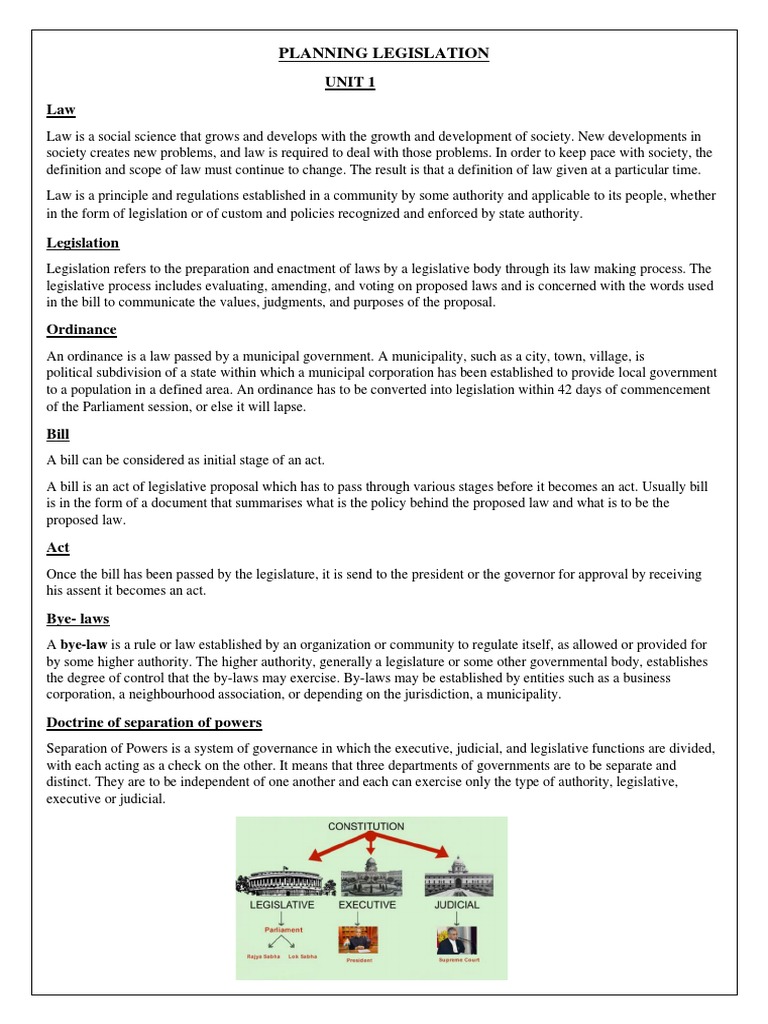 Planning Legislation: Unit 1 Law | PDF | Bill (Law) | Lease