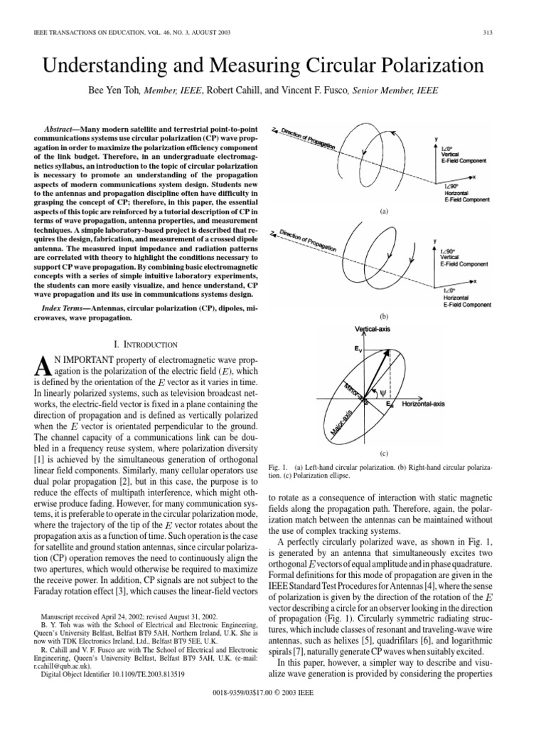 Understanding and Measuring Circular Polarization | PDF | Polarization (Waves) | Antenna (Radio)