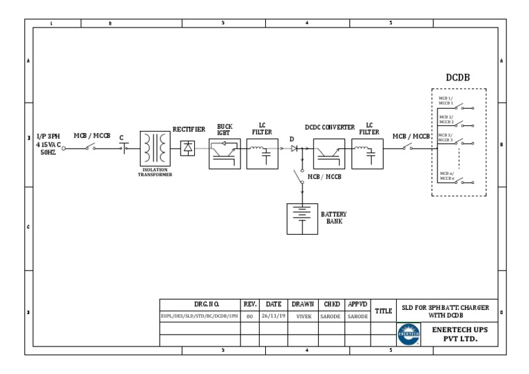 SLD For 3ph Batt - Charger With DCDB | PDF | Electrical Engineering ...