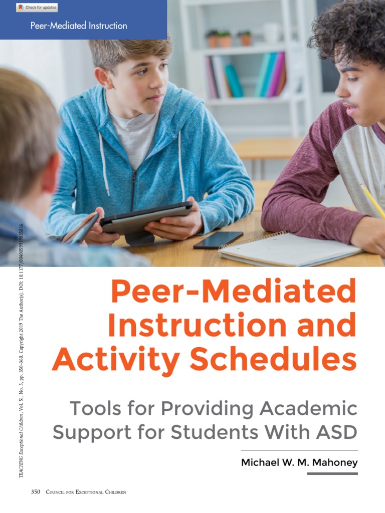 Peer Mediated Instruction Article | PDF | Autism Spectrum | Teachers