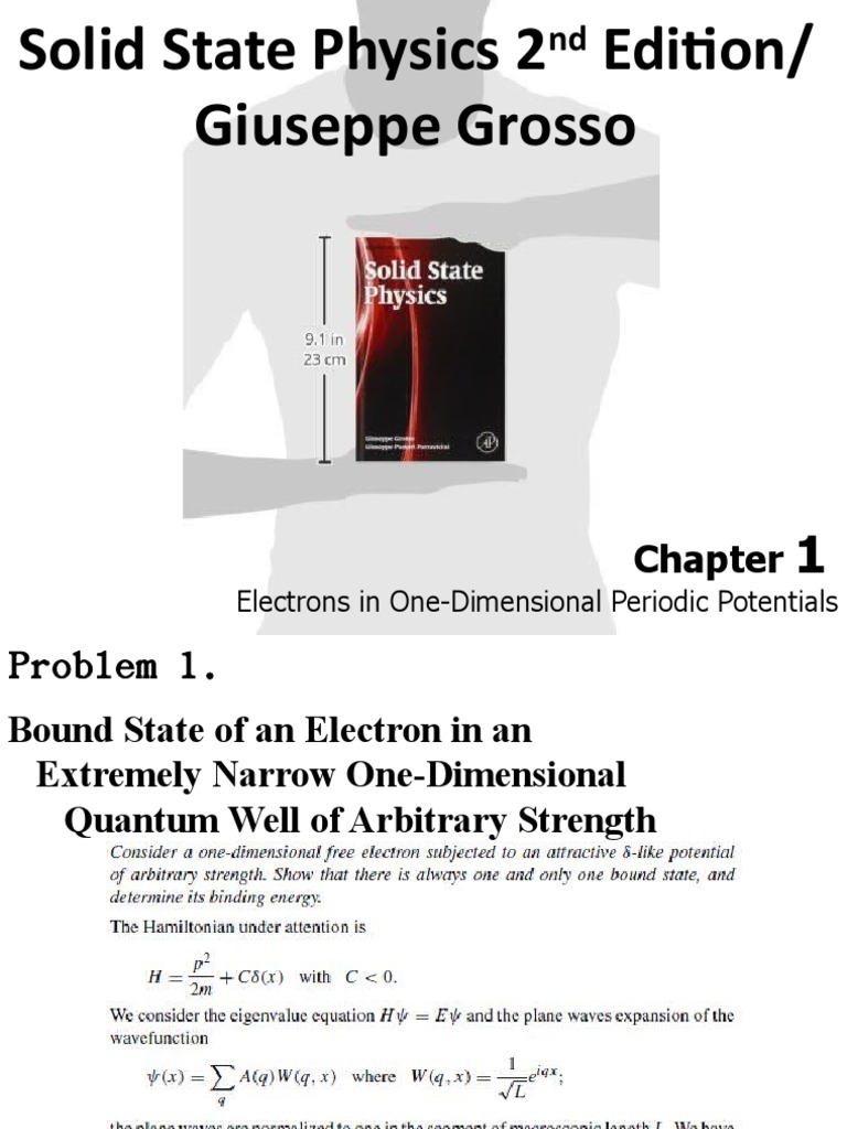 Solid State Physics 2 Edition/ Giuseppe Grosso: Electrons in One-Dimensional Periodic Potentials ...