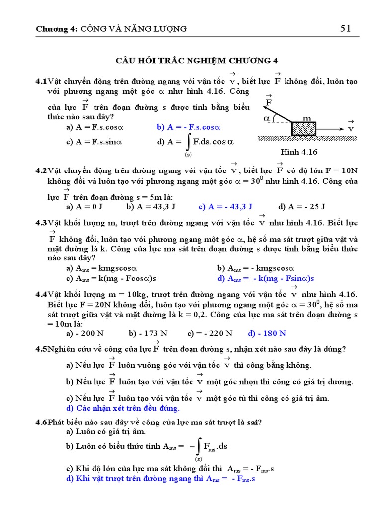 Vat-Ly-Dai-Cuong-1 - Do-Ngoc-Uan - Chuong-4 - Cong-Va-Nang-Luong - (Cuuduongthancong - Com) | PDF