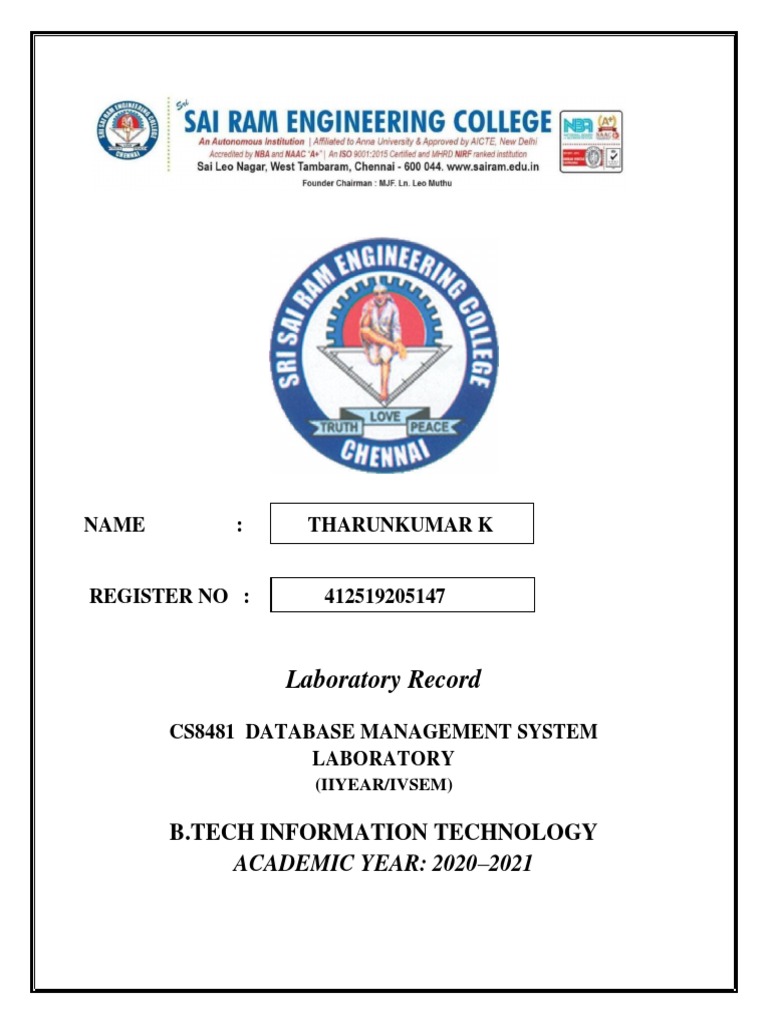 Dbms Record Pdf Databases Information Technology