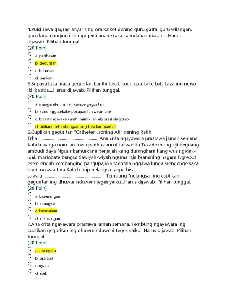 Kumpulan Soal Bjawa | PDF