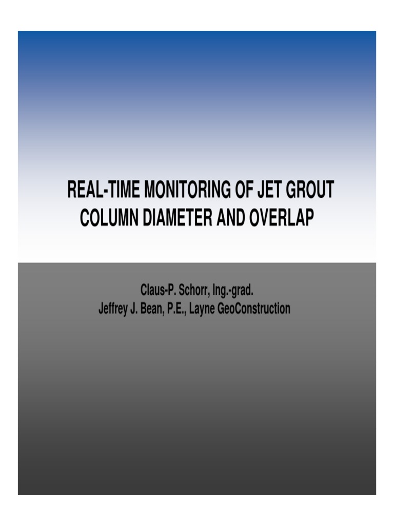 Real-Time Monitoring of Jet Grout Column Diameter and Overlap | PDF ...