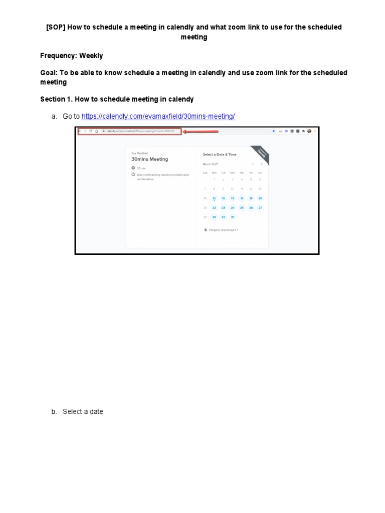 (SOP) How To Schedule A Meeting in Calendly and What Zoom Link To Use ...
