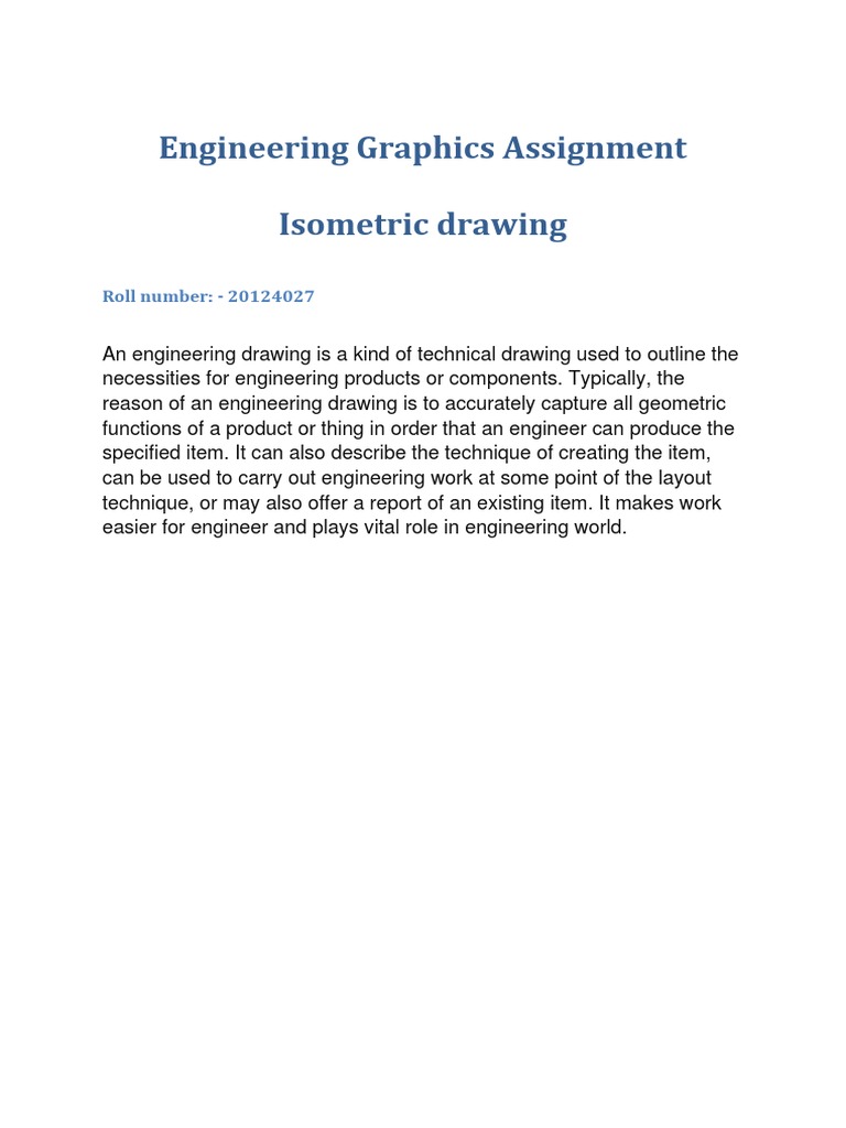 Engineering Graphics Assignment | PDF