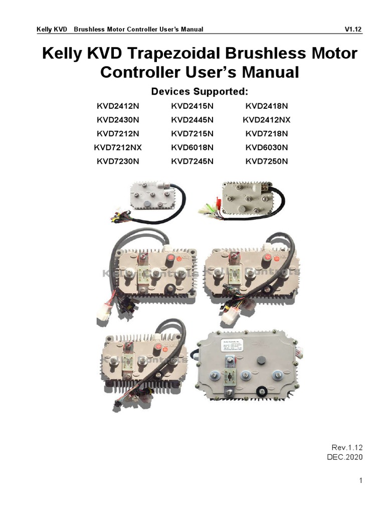 Kelly KVD Trapezoidal Brushless Motor Controller User's Manual | PDF ...
