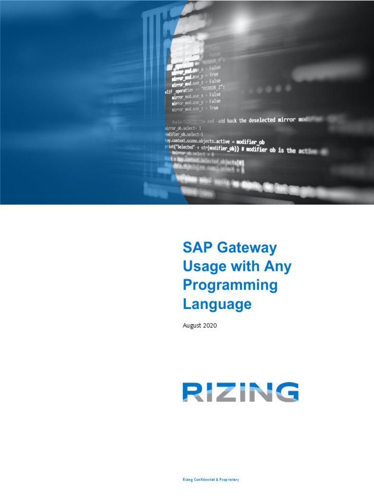 CI SAP Gateway Usage | PDF | Http Cookie | Hypertext Transfer Protocol
