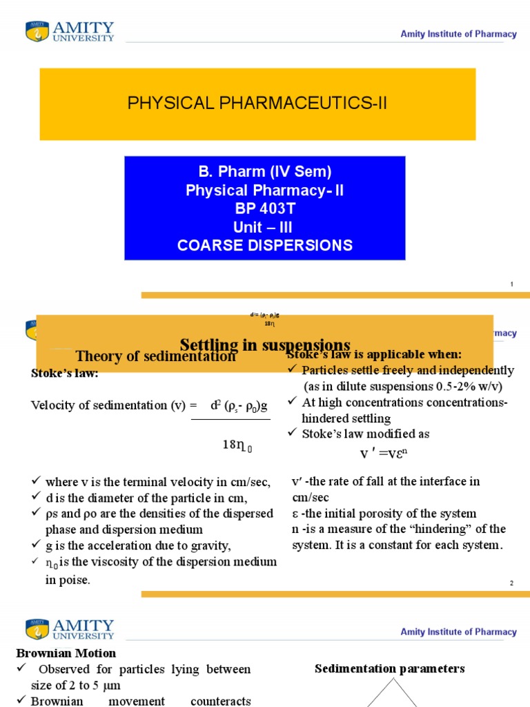 Physical Pharmaceutics-Ii: B. Pharm (IV Sem) Physical Pharmacy-II BP ...