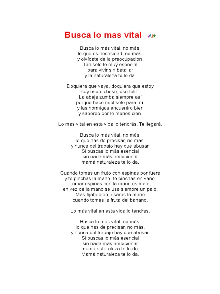Busca Lo Mas Vital - Letra-1 | PDF