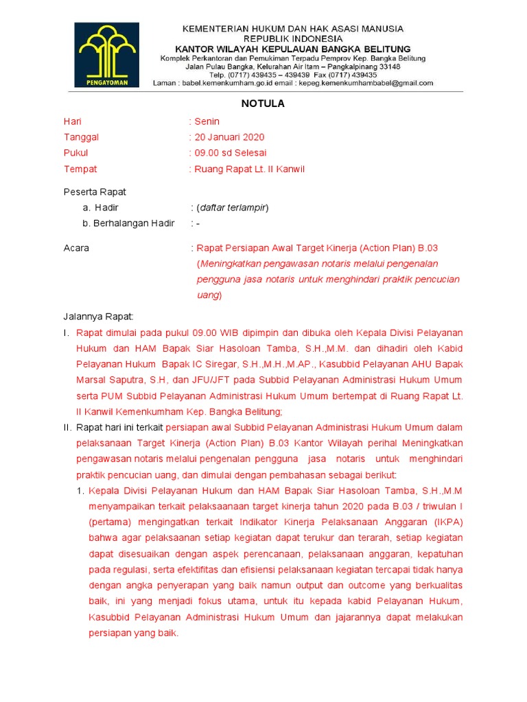 NOTULA Rapat UMUM | PDF