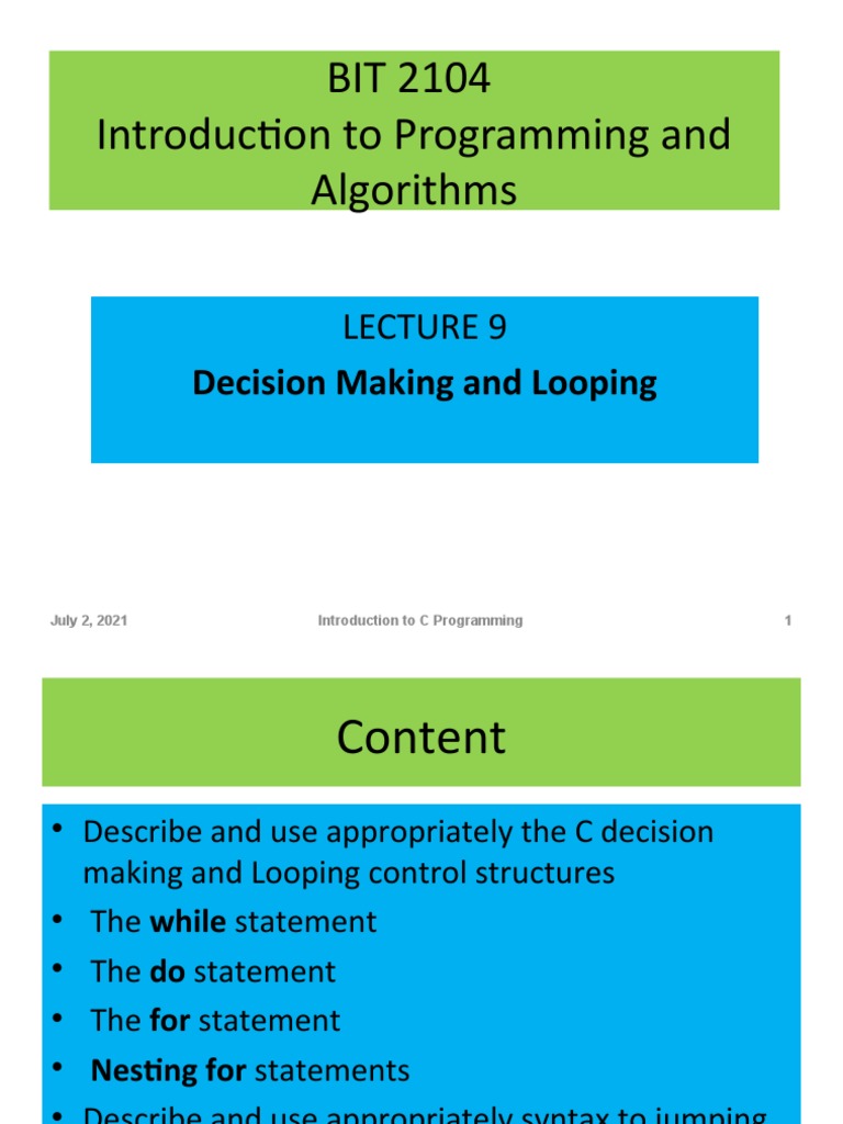 Decision Making & Looping | PDF | Control Flow | Computer Programming