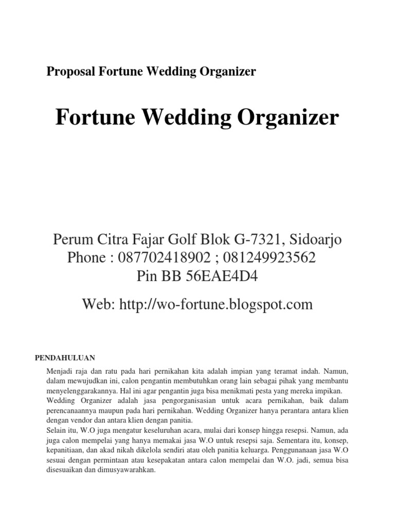Contoh Proposal WO | PDF