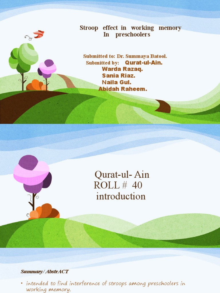 The Relationship Between Stroop Interference and Working Memory in Preschoolers | PDF | Working ...