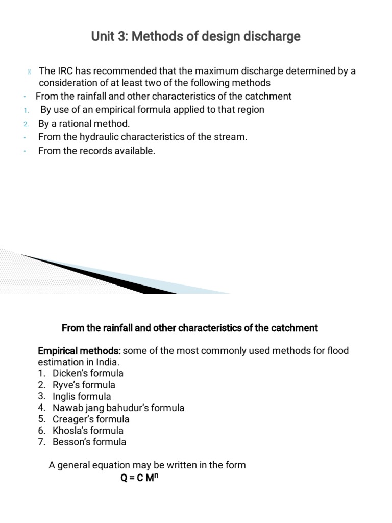 Flood Discharge Design Methods | PDF | Flood | Force