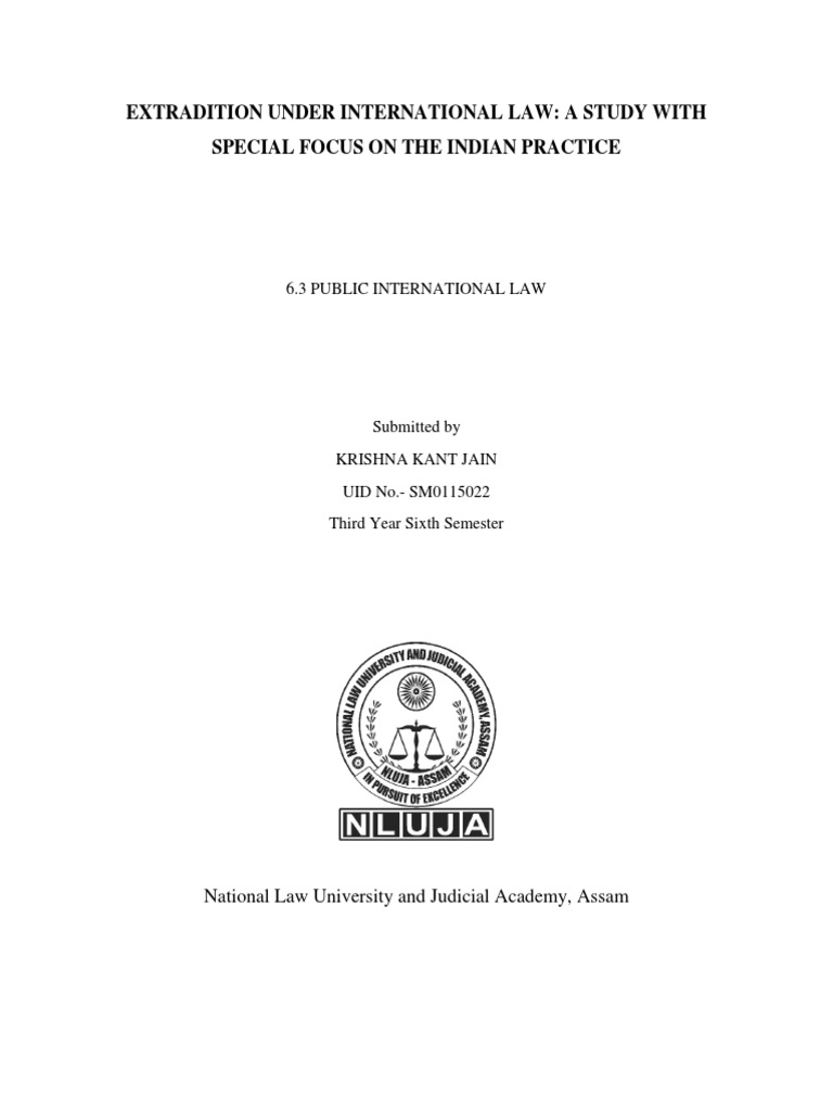 Extradition Under International Law | PDF | Extradition | Treaty