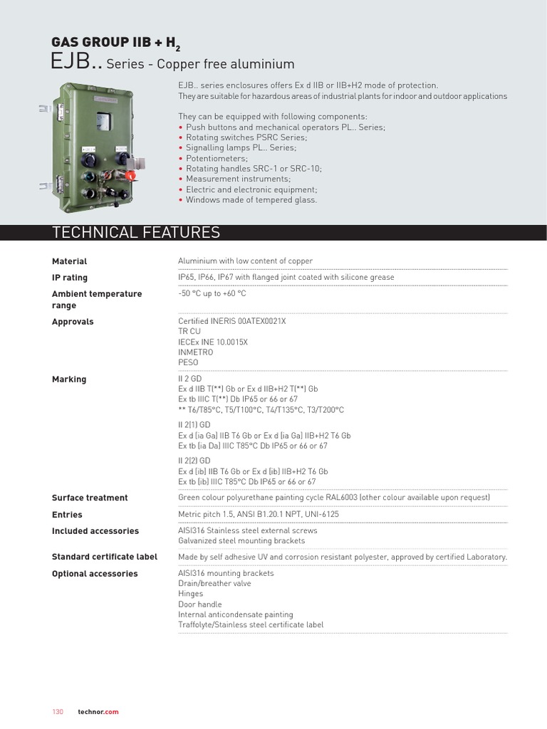 Technical Features: Gas Group Iib + H | PDF | Chemistry | Manufactured ...