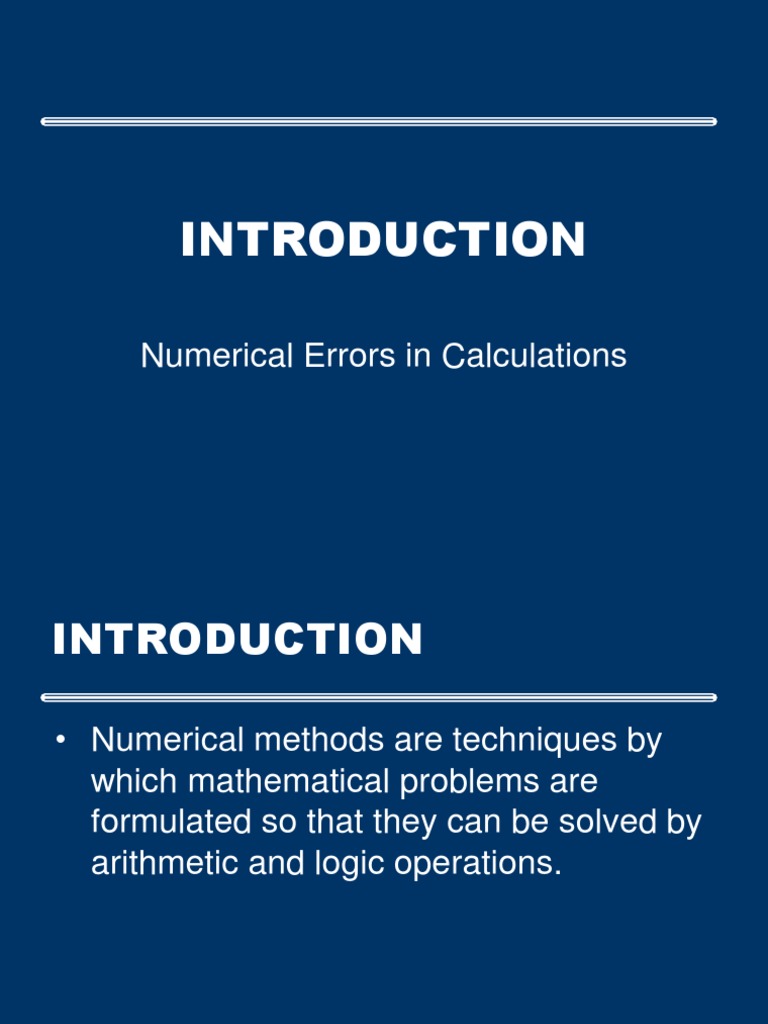 1 Numerical Errors Pdf Numerical Analysis Approximation