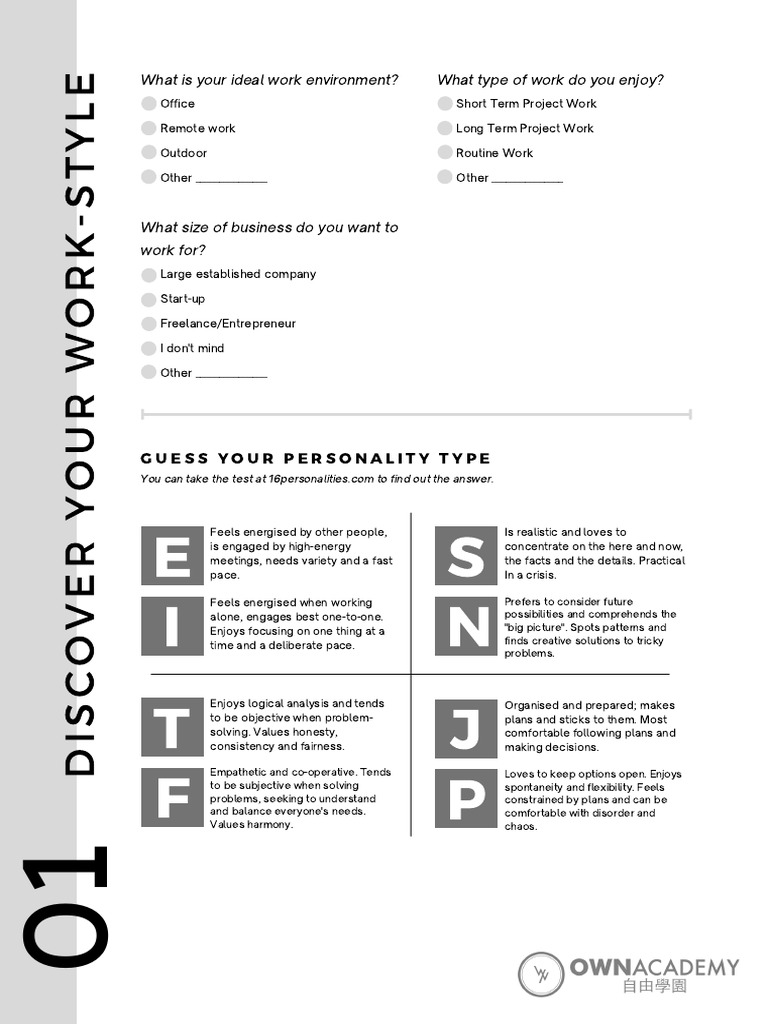 Discover Your Workstyle | PDF | Personality Type | Decision Making