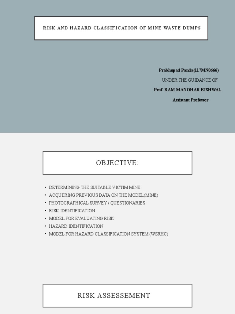 Risk and Hazard Classification of Mine Waste | PDF | Risk Assessment | Risk