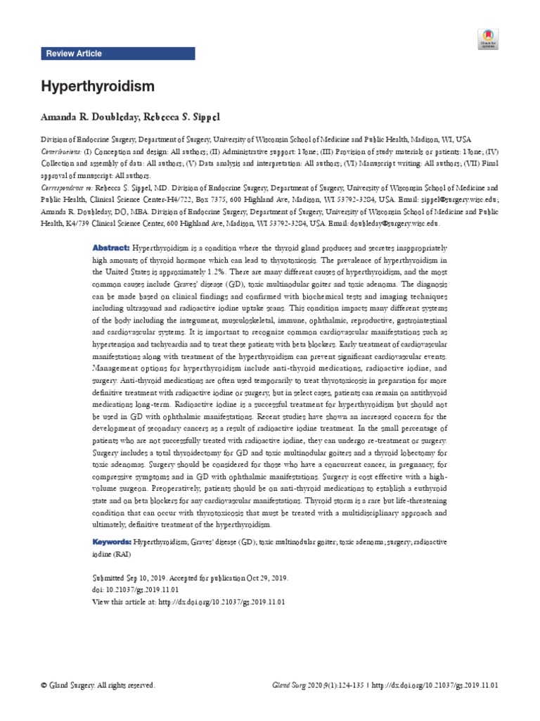 Hyperthyroidism Article Pubmed | PDF | Hyperthyroidism | Thyroid ...