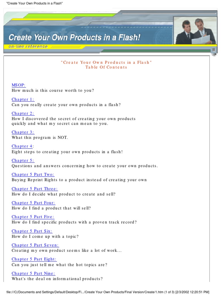 "Create Your Own Products in A Flash": Msop | PDF | Multi Level ...