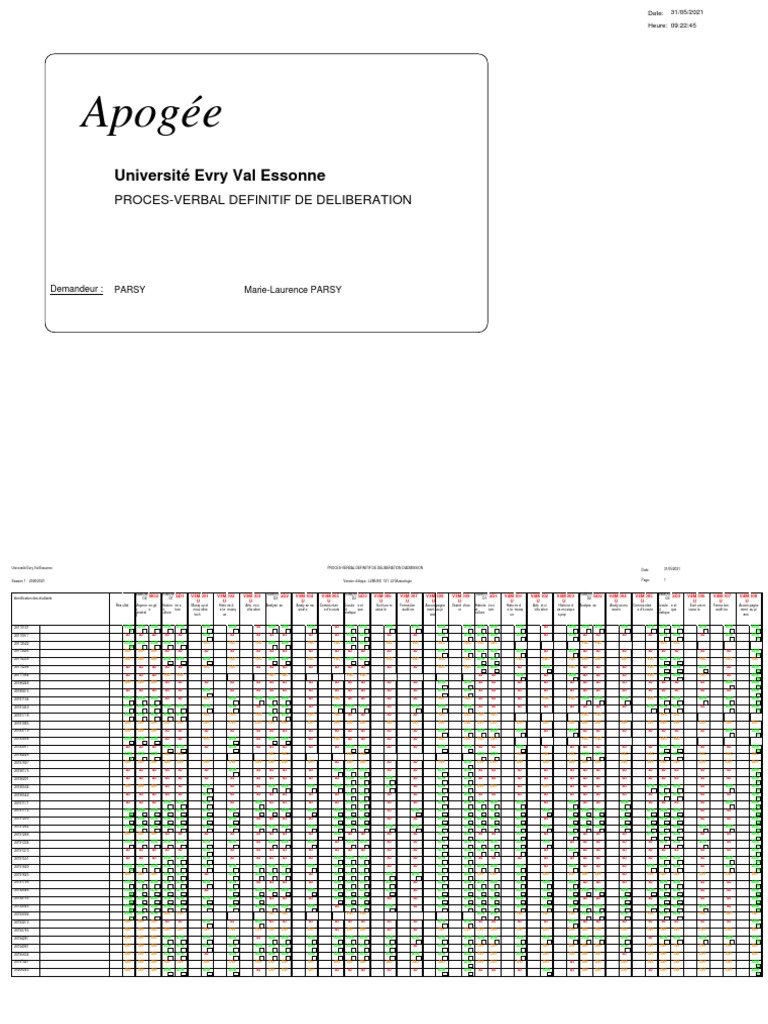 Apogée: Université Evry Val Essonne | PDF