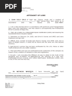 Affidavit of Loss LTO | PDF