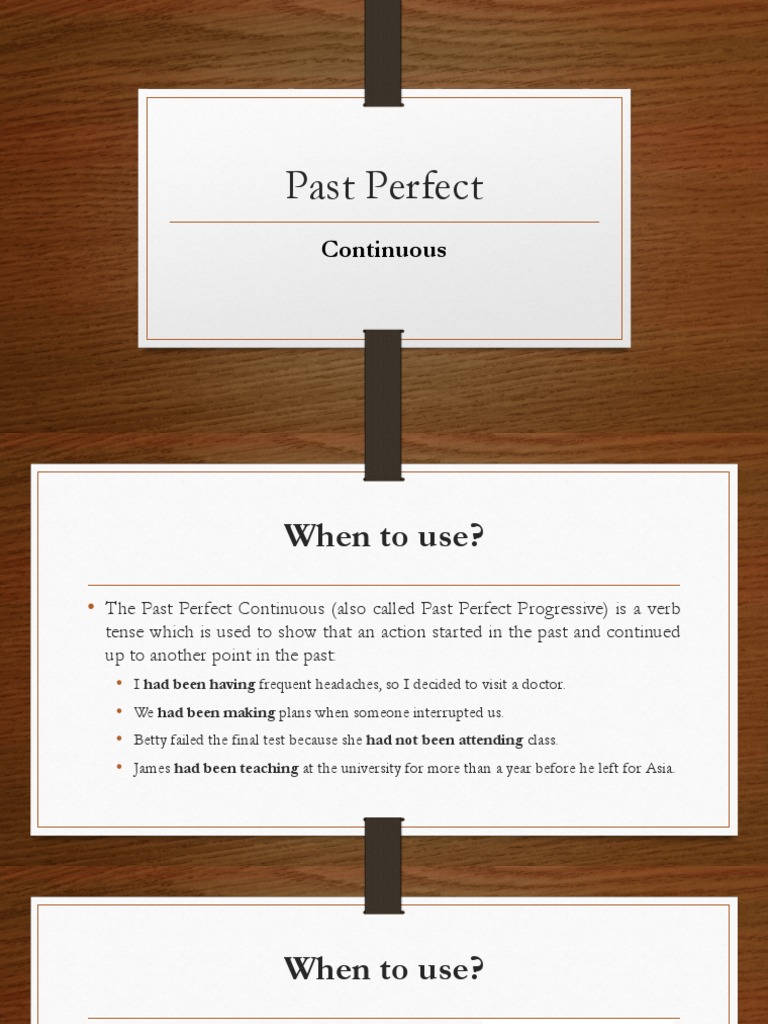 Presentation Past Perfect Continuous | PDF | Verb | Morphology