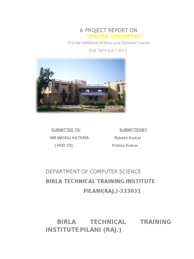 Online Shopping Project Report | PDF | Feasibility Study | Online Shopping