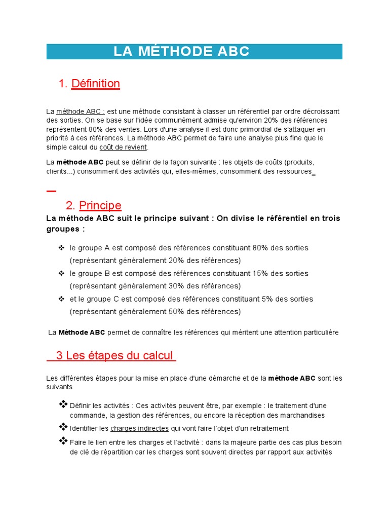 La Methode ABC | PDF | Affaires | Finance et gestion monétaire