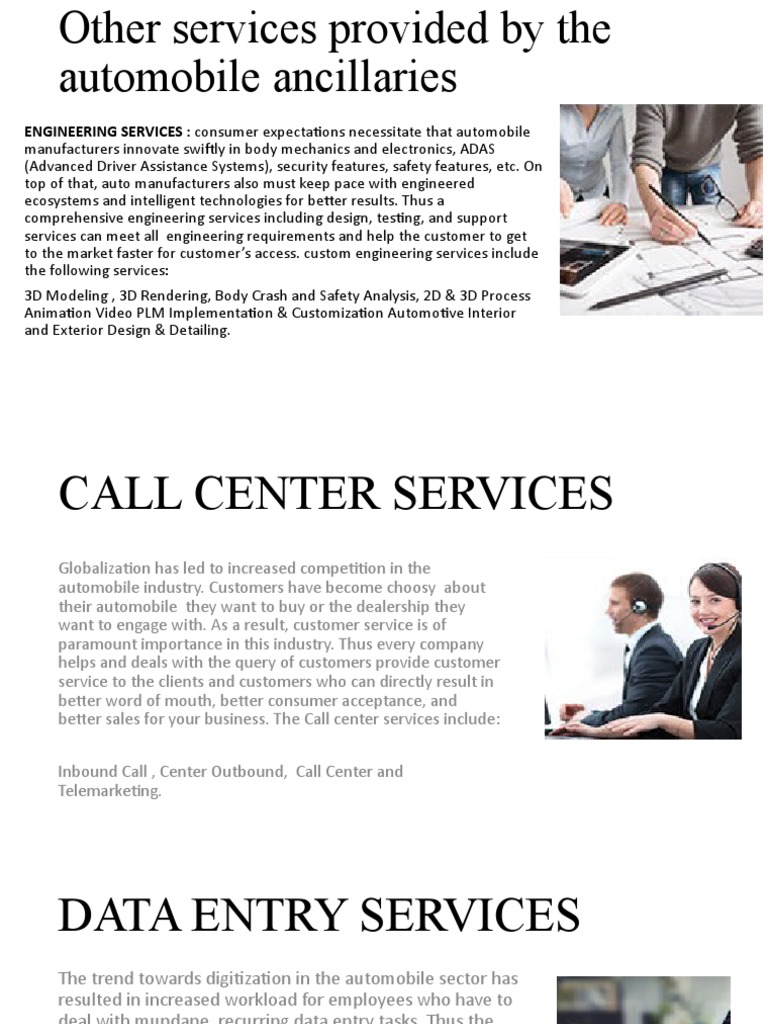 Ancillary Services in Automobile Industry | PDF | Call Centre ...
