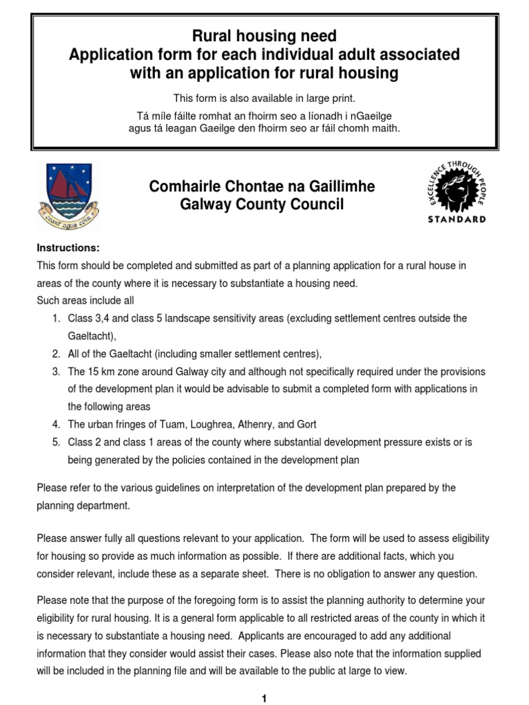 Rural housing need application form | PDF | Employment | Government