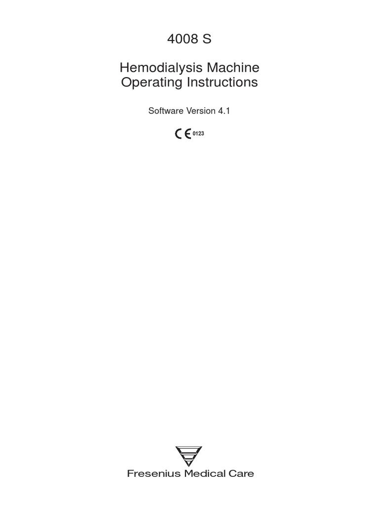 Operating Instructions 4008s | PDF | Dialysis | Hemodialysis
