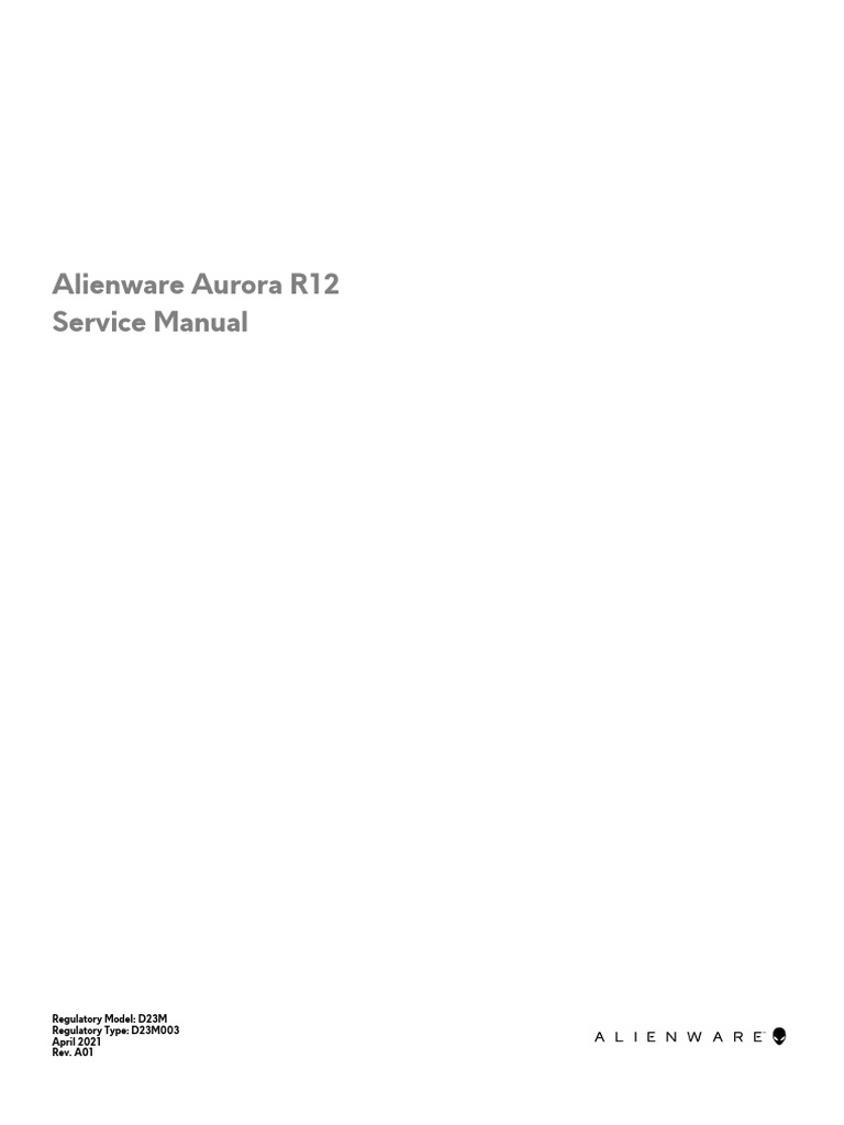 Dell Alienware Aurora R12 Service Manual | PDF | Electrostatic ...