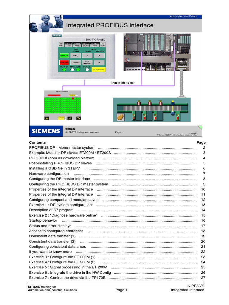 03 Integrated PROFIBUS Interface | PDF | Input/Output | Automation