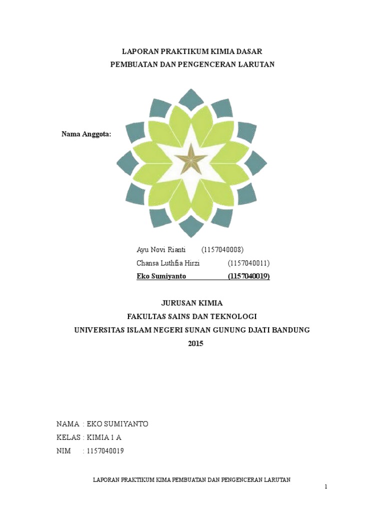 Dokumen - Tech Pembuatan Dan Pengenceran Larutan | PDF