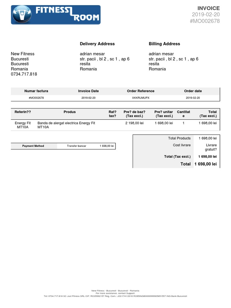 Invoice: Delivery Address Billing Address | PDF | Business