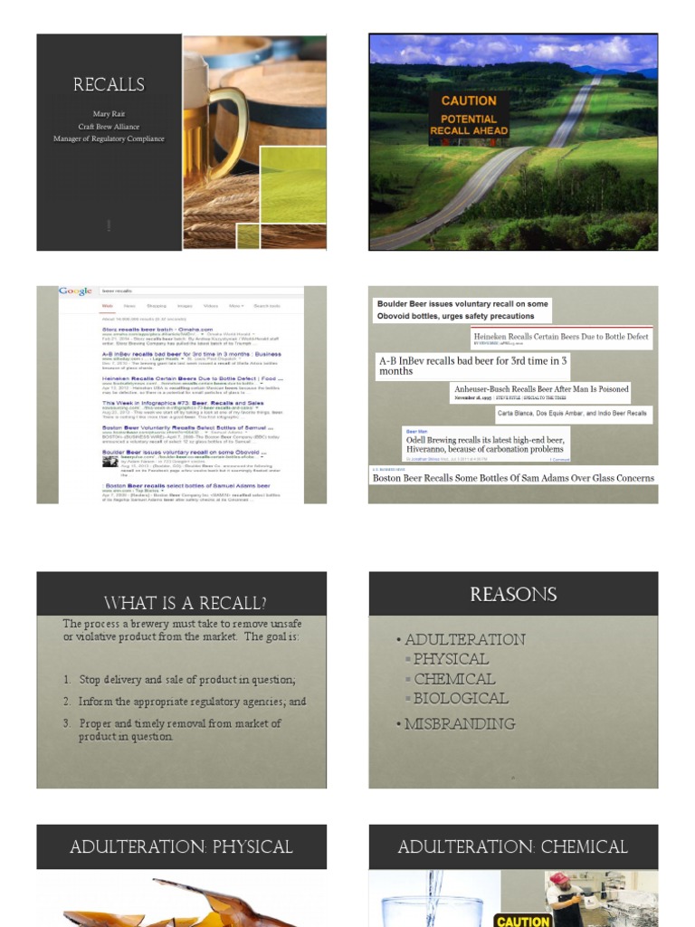 Recalls: Mary Rait Craft Brew Alliance Manager of Regulatory Compliance ...