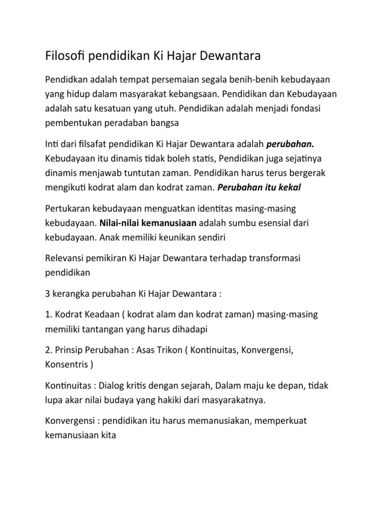 Filosofi Pendidikan Ki Hajar Dewantara | PDF