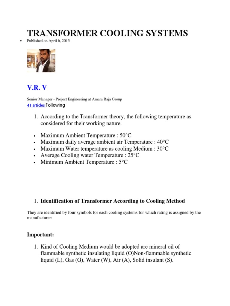 Transformer Cooling Systems | PDF
