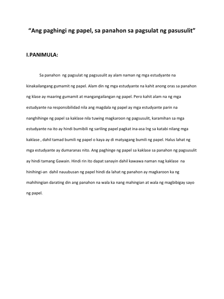 Ang Paghingi NG Papel | PDF