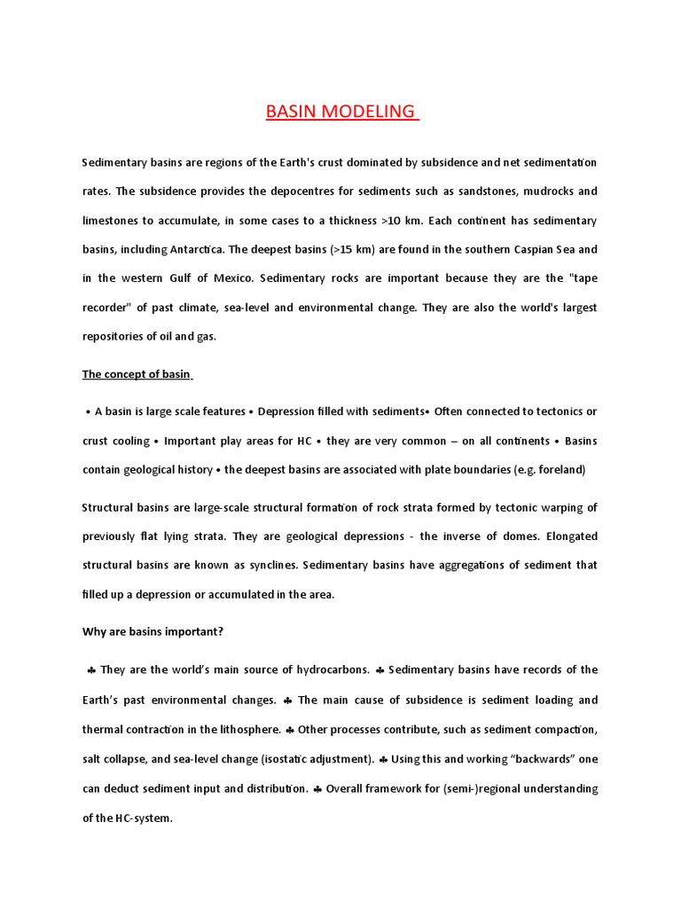 Basin and Petroleum System Modeling | PDF | Sedimentary Basin ...