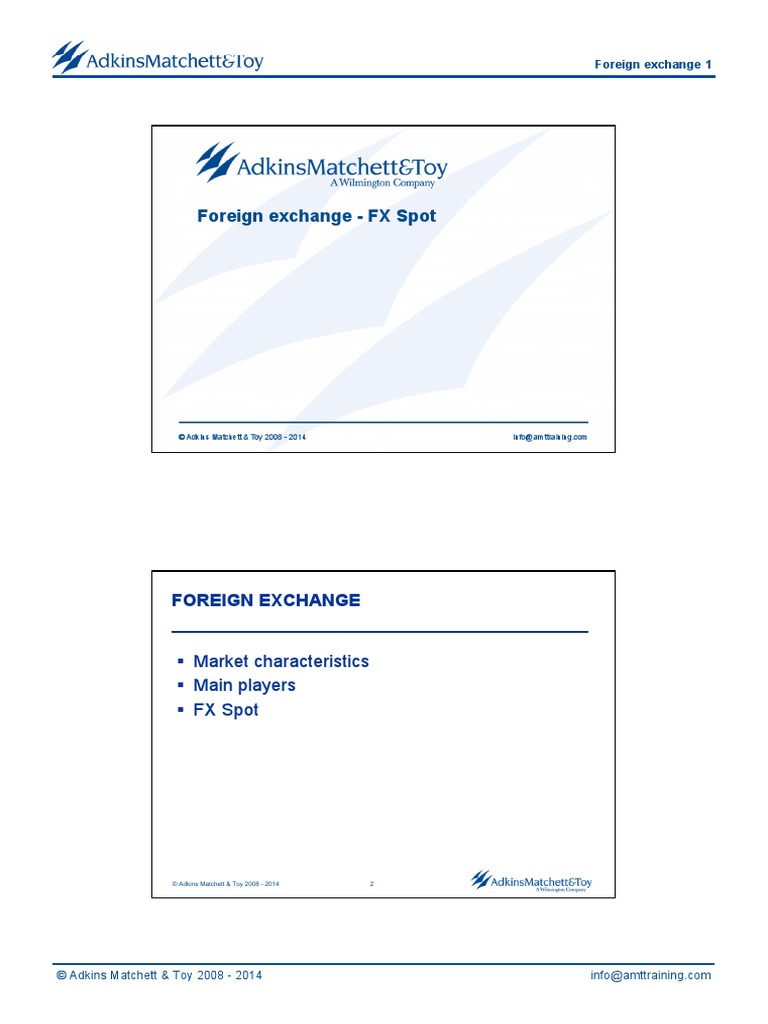 Foreign Exchange - FX Spot | PDF | Foreign Exchange Market ...